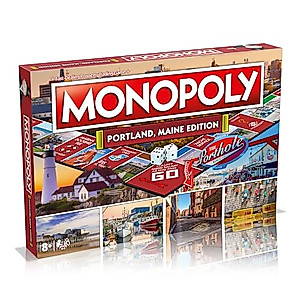 MONOPOLY Board game - Portland ME Edition: 2-6 Players Family Board Games for Kids and Adults, Board Games for kids 8 and up, for Kids and Adults, Ideal for Game Night