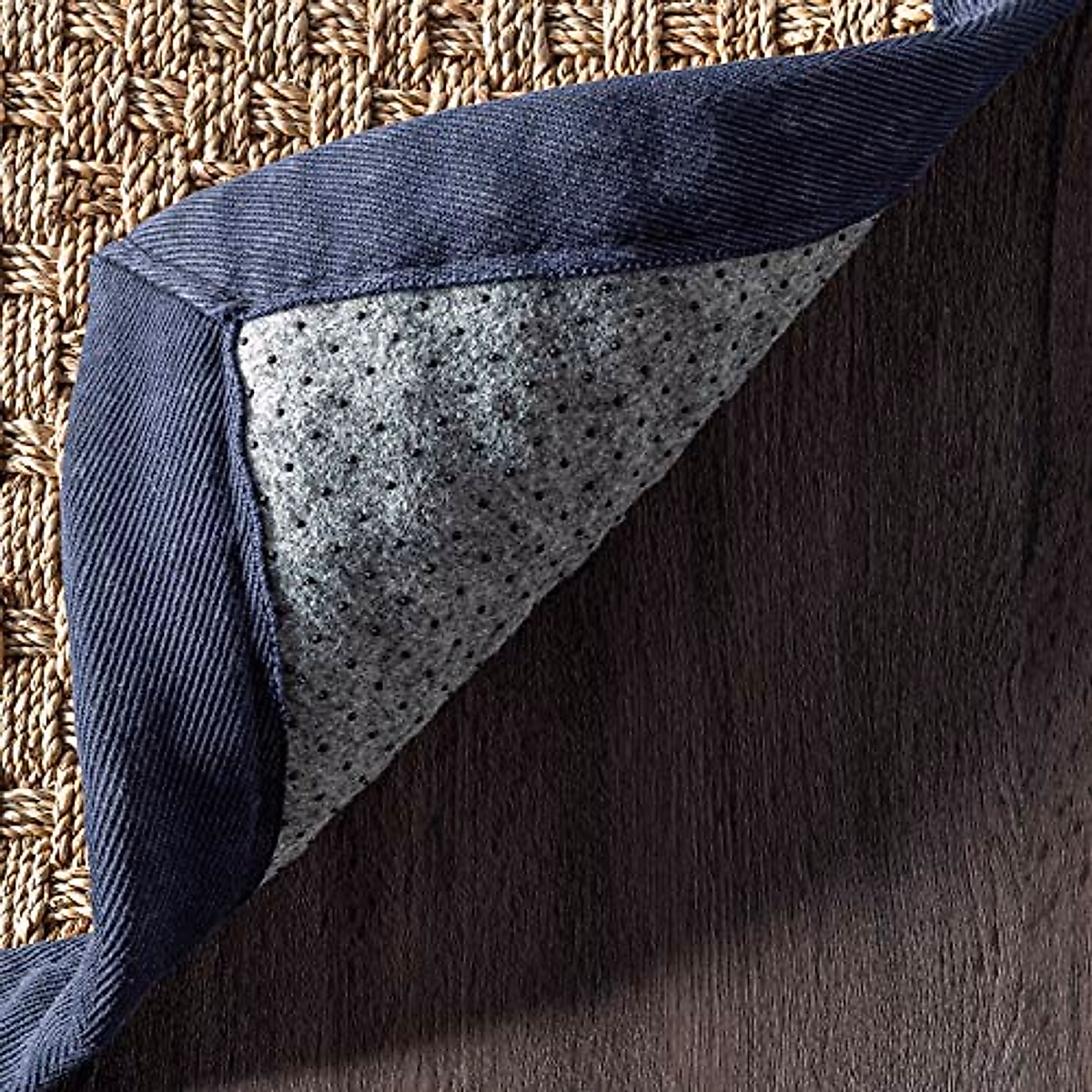 nuLOOM Hesse Checker Weave Seagrass Area Rug, 8' x 10', Navy