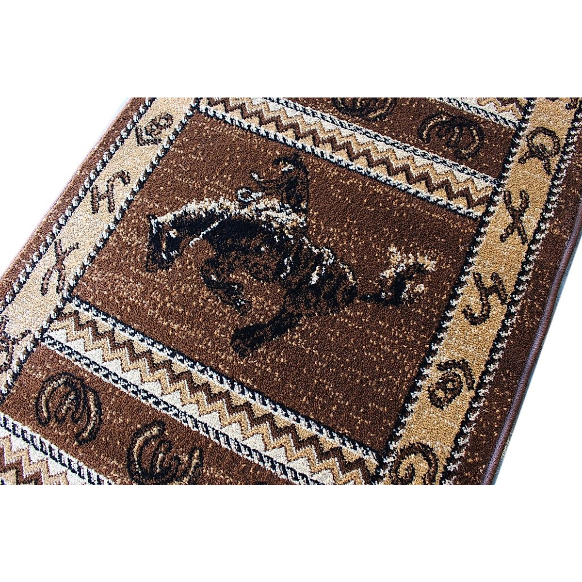 Western Area Rug Design 370 Lodge Brown (2 Feet 4 Inch X 10 Feet 9 Inch) Runner
