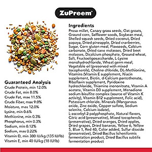 ZuPreem Smart Selects Bird Food for Medium Birds, 2.5 lb (Pack of 2) - Everyday Feeding, Cockatiels, Quakers, Lovebirds, Small Conures