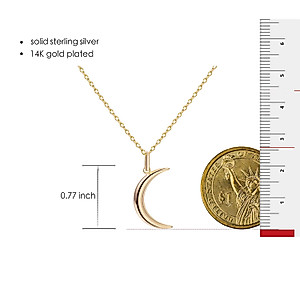 Moon Necklace Dainty Gold Necklaces for Women Sterling Silver Necklace (gold)