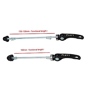 PLATT Bike Wheel Hub Skewers MTB Quick Release Skewers Front and Rear Axle Fit for Road Bike,Mountain Bike,BMX (Black,1Pair)…