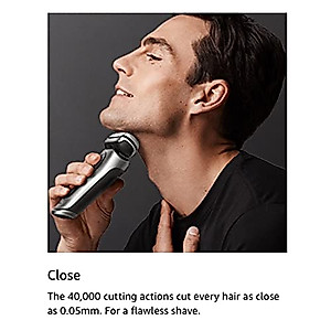 Braun Electric Razor for Men, Series 9 9296CC Electric Shaver With Precision Trimmer, Rechargeable, Wet & Dry Foil Shaver, Clean & Charge Station & Leather Travel Case