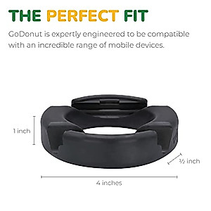 GoDonut Original Phone Stand - Portable Mount Accessory for Travel, Nightstand or Desk- Compatible with Tablet, iPhone & Most Smartphones – Black