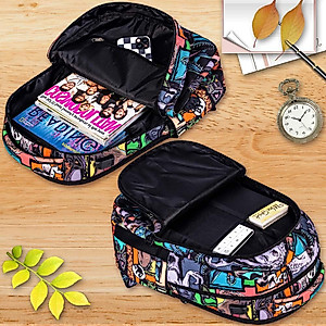 UFNDC Laptop Backpack for Women, 17" Waterproof Travel Computer Bookbag, Cute Anti Theft Rainbow School Bag for College Teenagers Girls