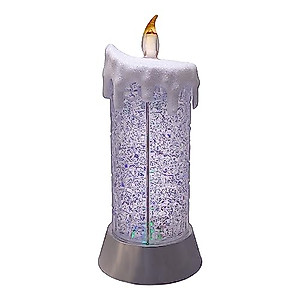 Kurt S. Adler Kurt Adler 9.25-Inch Battery-Operated Color Changing Snowing Candles,plastic and iron, Multi