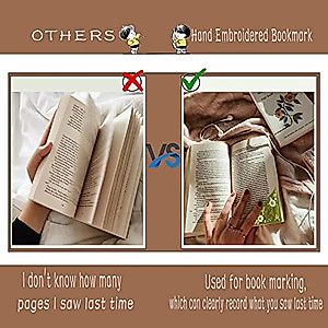 Personalized Hand Embroidered Corner Bookmark，Hand Stitched Felt Corner Bookmark,Cute Flower Letter Embroidery Bookmarks for Book Reading Lovers Meaningful Gift（4 PCS）