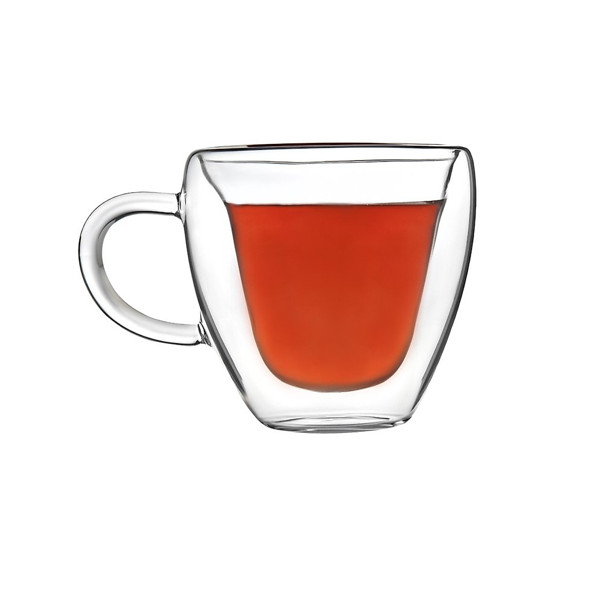 Godinger Espresso Cups, Coffee Mug Set, Heart Mugs, Glass Coffee Mugs, Double Wall Insulated Glass Coffee Cups - 8oz, Set of 2