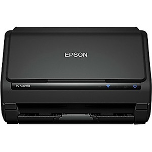 Epson Workforce ES-500W II Wireless Color Duplex Desktop Document Scanner for PC and Mac, with Auto Document Feeder (ADF) and Scan from Smartphone or Tablet