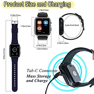 iCHOMKE Smart Watch for Kids, Girls Boys Smartwatch with 26 Games Camera Video Recorder and Player, Pedometer Calendar Flashlight, Audio Book etc.,Toys Gifts for 4-12 Years Children (Black)