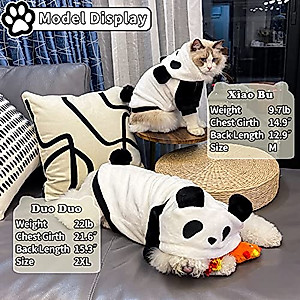 MESHEEN Dog Sweaters for Puppy and Cats Made of Skin Friendly Soft Double Face Fleece Fabric Keep Your Pet Cozy, Dog Jacket Use Cute Panda Ears Hooded Design