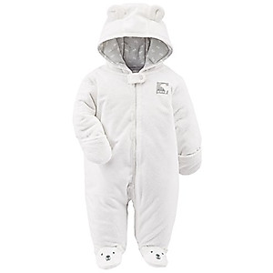 Simple Joys by Carter's Baby Girls' Fleece Footed Jumpsuit Pram, Ivory, 3-6 Months