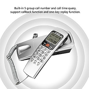 FSK/DTMF Corded Phone Caller ID Fixed Wall-Mounted Telephone Landline Telephone for Home, Adjustable Call Volume Corded Phone for Landline Phones for Home Wall Phone