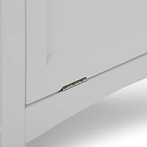 SIMPLIHOME Avington 29.9 inch H x 20.5 inch W Laundry Hamper in Pure White with 1 Storage Compartment, for the Bathroom