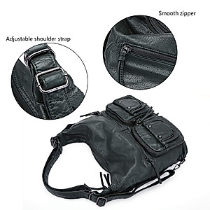 handbags & shoulder bags for woman super soft washed PU leather hobo bags multiple use woman's cross body bag backpack (Green)