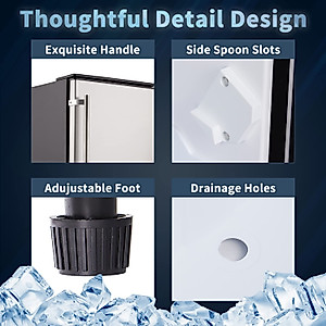 Kognita Under Counter Ice Maker Home Built in Ice Machine with Drain Pump, 2 Ice Scoops, 15 Inch Large Commercial Ice Maker with Water Line, 80LBS Per Day,Square Ice Cube Sheet - Silver