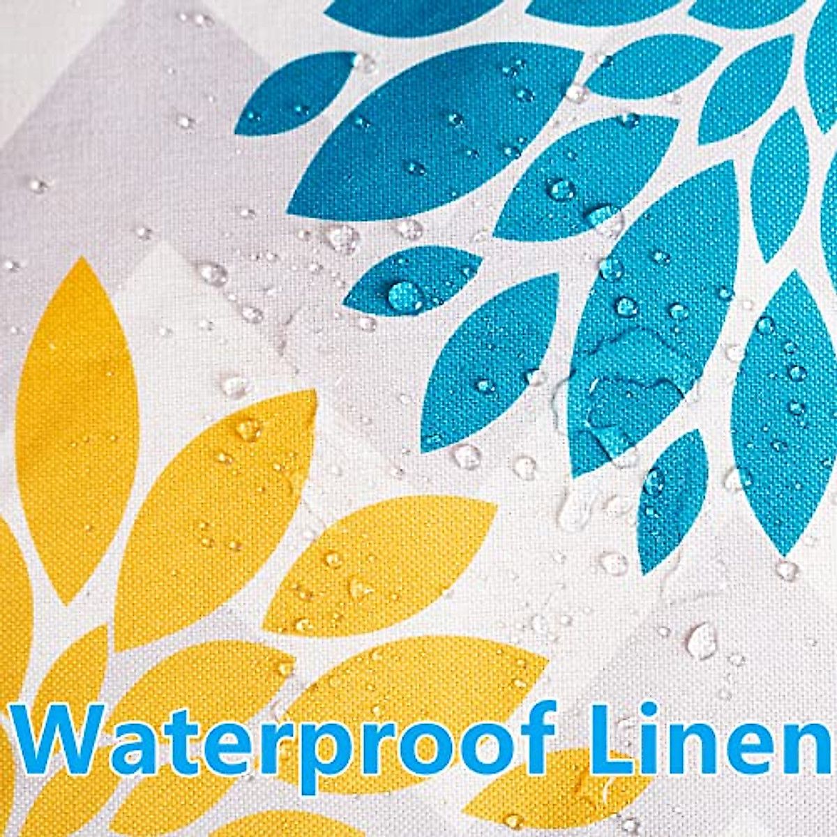 Outdoor Waterproof Throw Pillow Covers 18x18 Inch Teal and Yellow Dahlia Flower Outdoor Decor Accent Pillows for Patio Furniture Set of 2