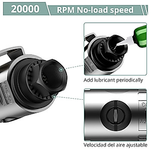 COLFULINE Angle Air Die Grinder 1/4" with 20 pcs 2" Roll Lock Sanding Discs, 90 Degree Heavy Duty 20,000 RPM Compressed Sander Polisher Tool for Contour Grinding, Polishing, Milling, Cutting