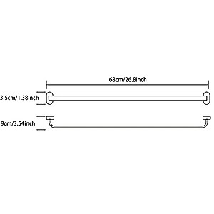 Towel Racks RIAAJ Towel Rail Bath Towel Holder Towel Bar, 304 Stainless Steel Modern Brushed Towel Rack Holder Single Grab Bar Bath Wall Shelf Rack Wall Mount for Kitchen Bath Hanging,B-B(Christmas Re