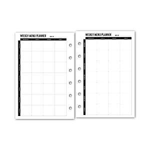Pocket Menu Planner Planner Insert Refill, 3.2 x 4.7 inches, Pre-Punched for 6-Rings to Fit Filofax, LV PM, Kikki K, Moterm and Other Binders, 30 Sheets Per Pack