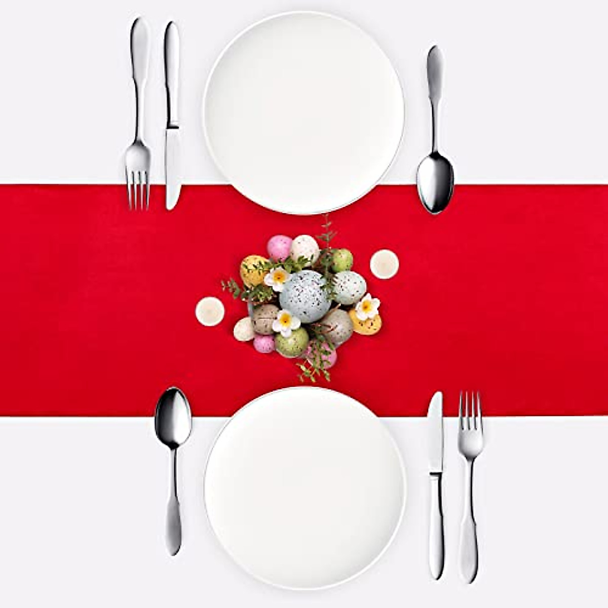HGHDBT Satin Red Table Runner - 12x108inch 2 Pack Table Runners for Rectangle/Round Table Dining Party Wedding Brithday Christmas Decorations