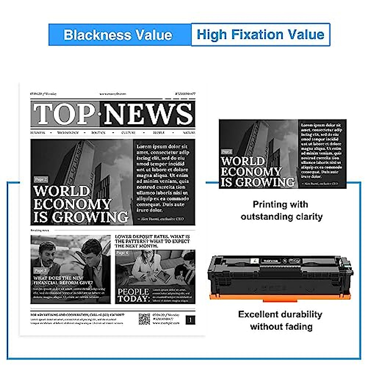 TRUE IMAGE Compatible Toner Cartridge Replacement for HP 410A CF410A CF410X 410X Color Pro MFP M477fnw M477fdw M477 M452dn M452nw M477fdn M452dw M452 M377dw Printer Ink (Black, 2-Pack)