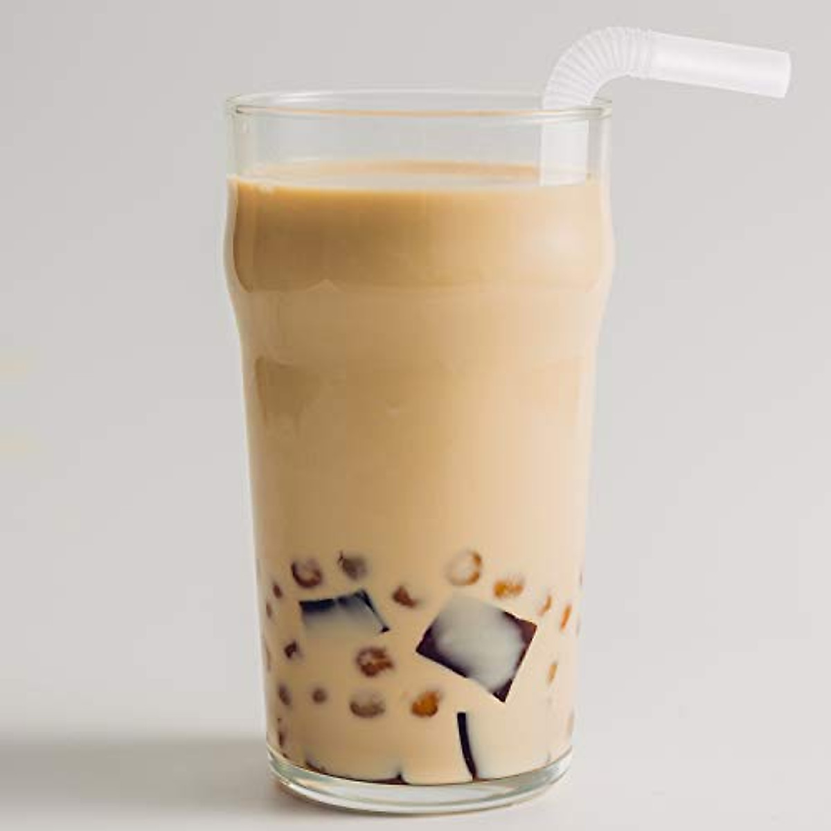 Mini Skater 8.26 inch Plastic Clear Thick Drinking Straws Individually Wrapped PP Material Flexible Drinks Straws for Milkshake Bubble & Tea Soda Smoothies,Pack of 100