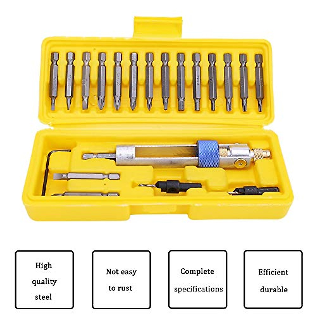 YÁSEZ 20 pcs Screwdriver Set Multifunction Drill Driver Swivel Head Quick-Change from Drilling to Driving Repair Tool Kits Hand Tools
