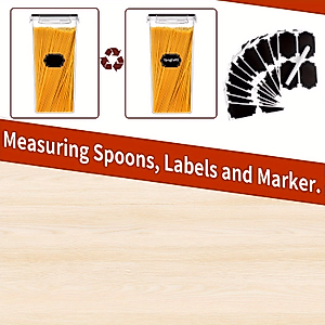 30 Pack Airtight Food Storage Containers for Kitchen Pantry Organizers and Storage, Plastic Kitchen Storage Canisters with Lids,Cereal, Flour & Sugar Containers - Labels, 6 Spoon & Marker