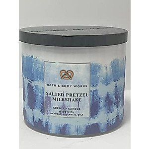 Bath & Body Works, White Barn 3-Wick Candle w/Essential Oils - 14.5 oz - 2021 Summer Scents! (Salted Pretzel Milkshake)