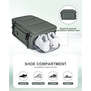 bergsalz Backpack For Women Travel Bag Weekender Lightweight Medium Backpack Olive Green For Men Hiking Waterproof Gym Bag Travel Essential Canvas Bag Carry On Backpack For Sport Fan Laptop Bag