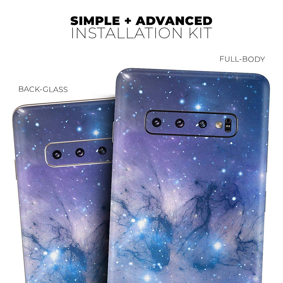 DesignSkinz Blue & Purple Mixed Universe Protective Vinyl Decal Wrap Skin Cover Compatible with The Samsung Galaxy S20 (Screen Trim & Back Glass Skin)