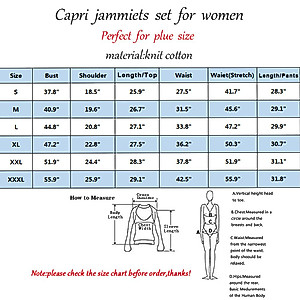 ENJOYNIGHT Womens Pajama Sets Cotton Pj Set Short Sleeve Top With Capri Pants Sleepwear 2 Piece Lounge Set(XX-Large,Flyyying)