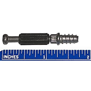 33mm Dowel Pin Bolt for Cam Lock Disc Furniture Connectors 43.5 mm Overall, Steel with Plastic Sleeve, 11mm Euro Wood Screw Thread for 5mm Hole (25 Pack)