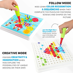 Fine Motor Skill Building Toy with STEM Activities for Kids Ages 3-5 | 116 Piece Preschool Arts and Crafts Kit for 3 4 5 Year Old Boys and Girls