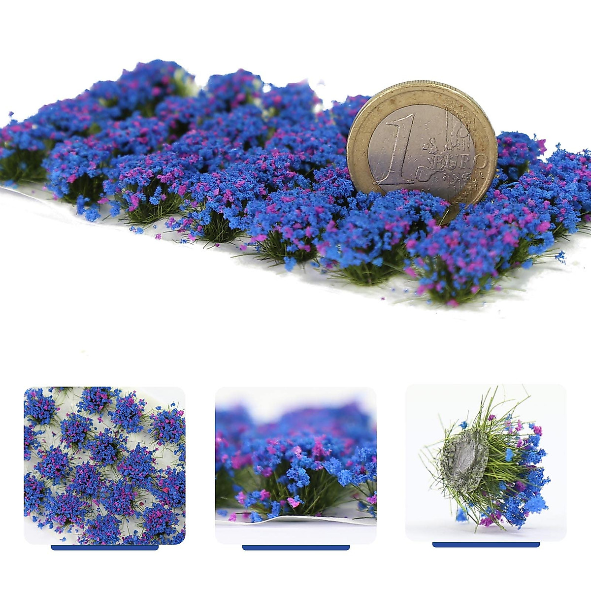 Miniature Vegetation Bushy Shrubs Tuft Flowers with Model Bases War Game DIY Railway Terrain Scenery (D)