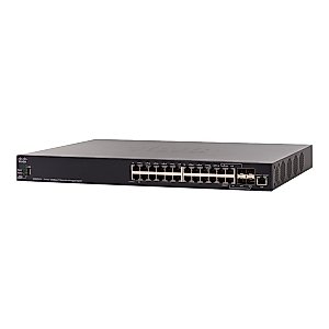 Cisco SX350X-24 Stackable Managed Switch with 24 ports 10 Gigabit Ethernet (GbE), 20 Ports 10GBase-T plus 4 x 10G Combo SFP+, Limited Lifetime Protection