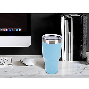 100 North, Polar Camel, United States National Parks, Blue 30 Ounce, Stainless Steel, Vacuum Insulated Travel Tumbler Mug With Clear Lid, Yellowstone Adventures