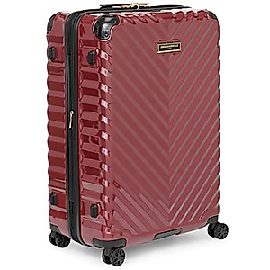 Karl Lagerfeld Paris Women's Suitcase Spinner Wheels Hardside, Burgundy, One Size