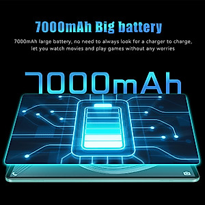 KUIDAMOS Gaming Tablet, Office Tablet 8GB RAM 256GB ROM 2 Card Slots Aluminium Alloy 5G WiFi 4G LTE for Travel (US Plug)