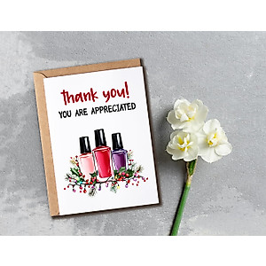 KPLDesigns You Are Appreciated Card - Thank You Card - Nail Tech Christmas Card - Card For Manicurist Card - Appreciation Card - Nail Salon Card Greeting Card