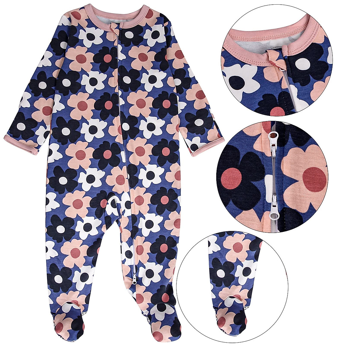 Baby Girl Boy Pajamas, 2 Way Zipper Baby Pajamas, Pajamas for Toddler Girls Boy 9-12 Months Romper