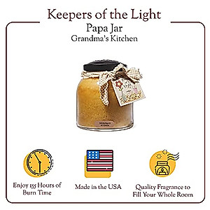 A Cheerful Giver — Grandma's Kitchen - 34oz Papa Scented Candle Jar with Lid - Keepers of the Light - 155 Hours of Burn Time, Gift for Women, Orange