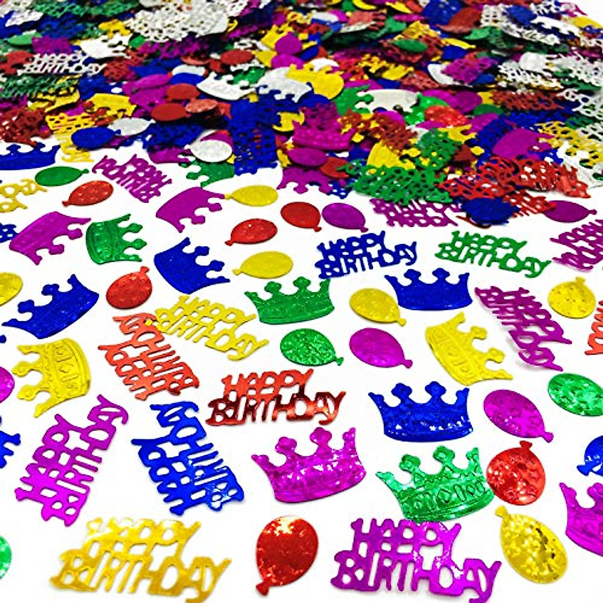 Happy Birthday Confetti-Foil Sprinkles Multicolor Birthday Sequins,Birthday Metallic for Birthday Party Supplies(Birthday)