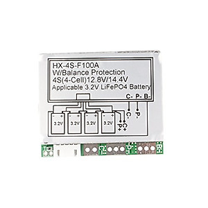 NOYITO 100A 4S 3.2V Lithium Iron Phosphate Battery Protection Board 12.8V with Balance Over-Current Over-Charge Over-Discharge Short-Circuit Protection