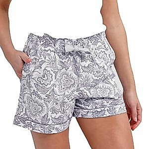 Vera Bradley Women's Cotton Pajama Shorts With Pockets (Extended Size Range), Java Lace, Medium