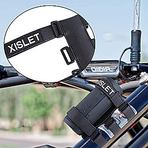 Xislet 2-Strap Style Portable UTV Speaker Mount Compatible with Polaris RZR Ranger Can Am Maverick X3 Kawasaki Mule Attaches 1.5-2.0" Roll Bar Wakeboard Tower Boat Wireless Speaker Bar Mount