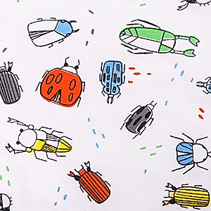 Lamaze Organic Baby Baby Boys Tight Fit Sleepwear, Grey and White Bugs, 24M