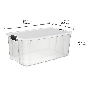 Sterilite 116 Qt and 18 Qt Ultra Latch Boxes, Stackable Storage Bins with Lids (4-Pack and 6-Pack)