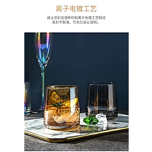 ALENXYA 4-piece Whiskey Glass, Nordic Crystal Glass,Cocktail Glass,Vintage Scotch Glass,Juice Glass Coffee Cup,Tea cup,8.11Oz